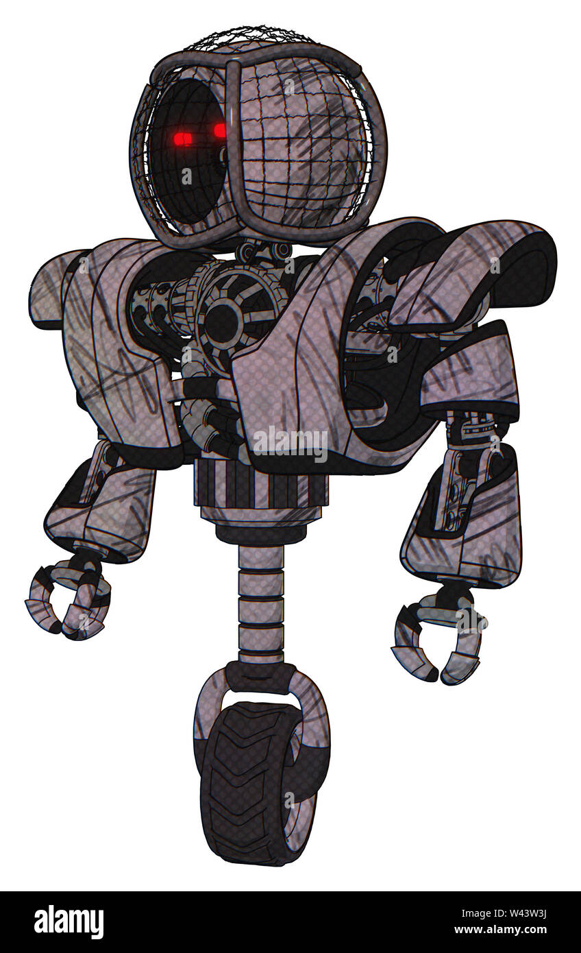 Mech containing elements: round barbed wire round head, heavy upper ...