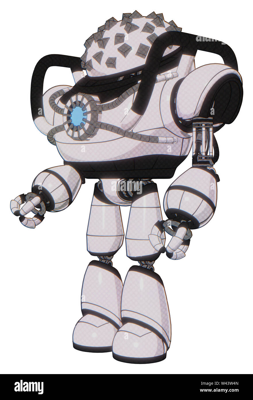 Robot containing elements: metal cubes dome head design, heavy upper ...