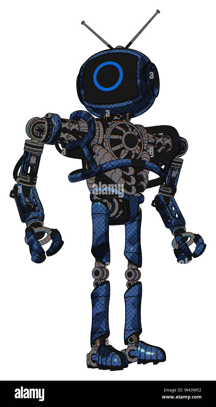 Automaton containing elements: digital display head, circle face, retro ...