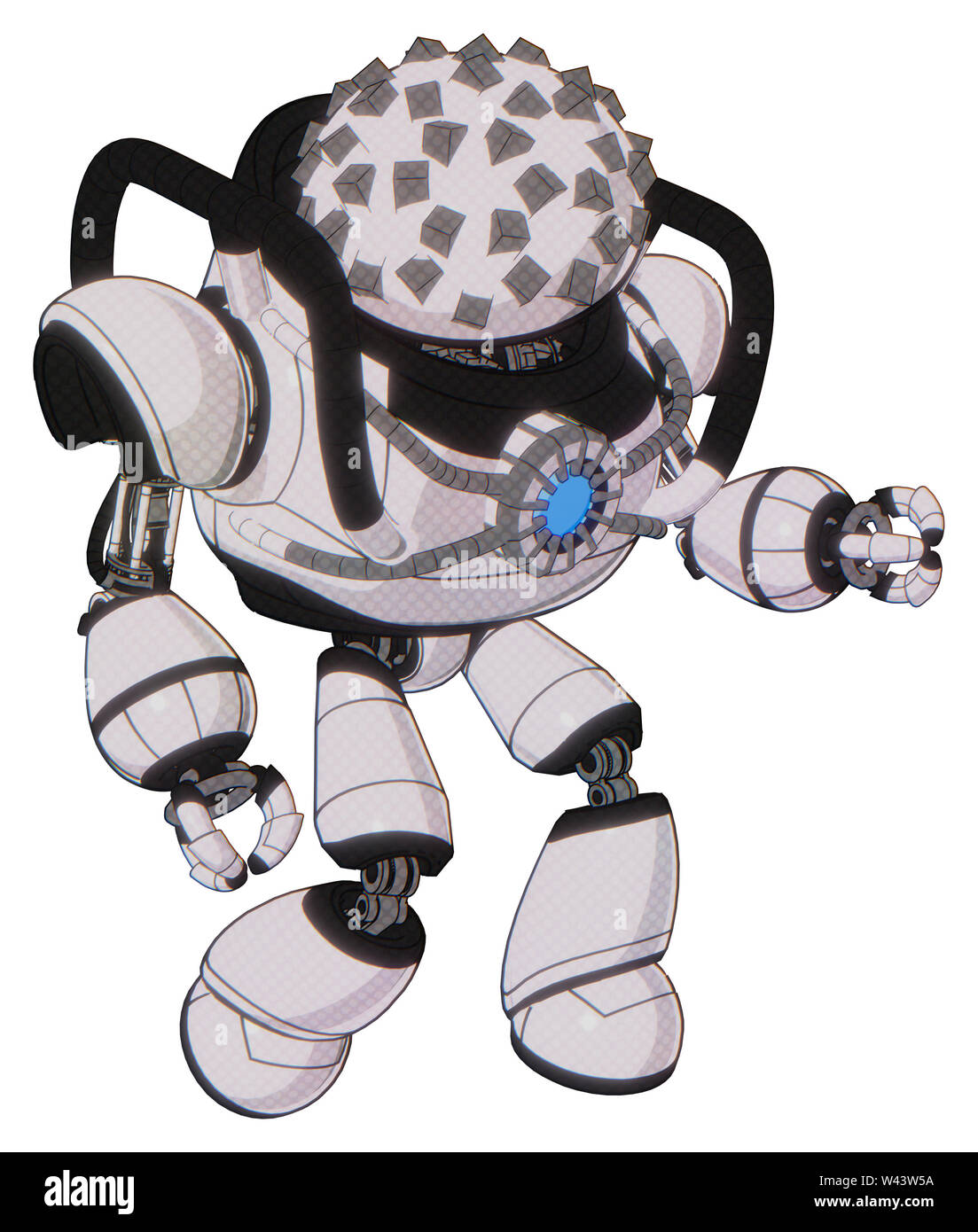 Robot containing elements: metal cubes dome head design, heavy upper ...