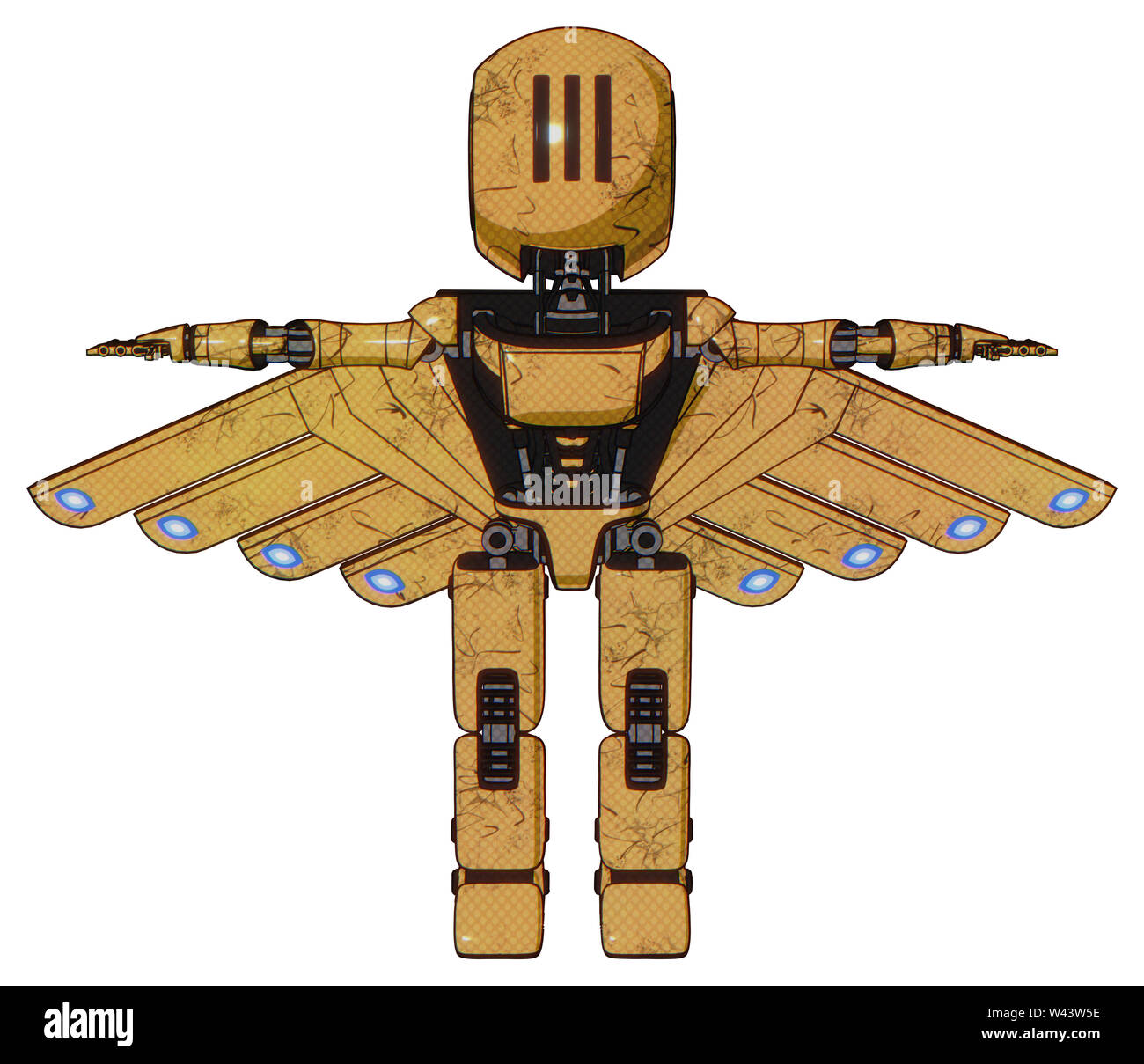 Bot containing elements: round head, three lens sentinel visor, light ...