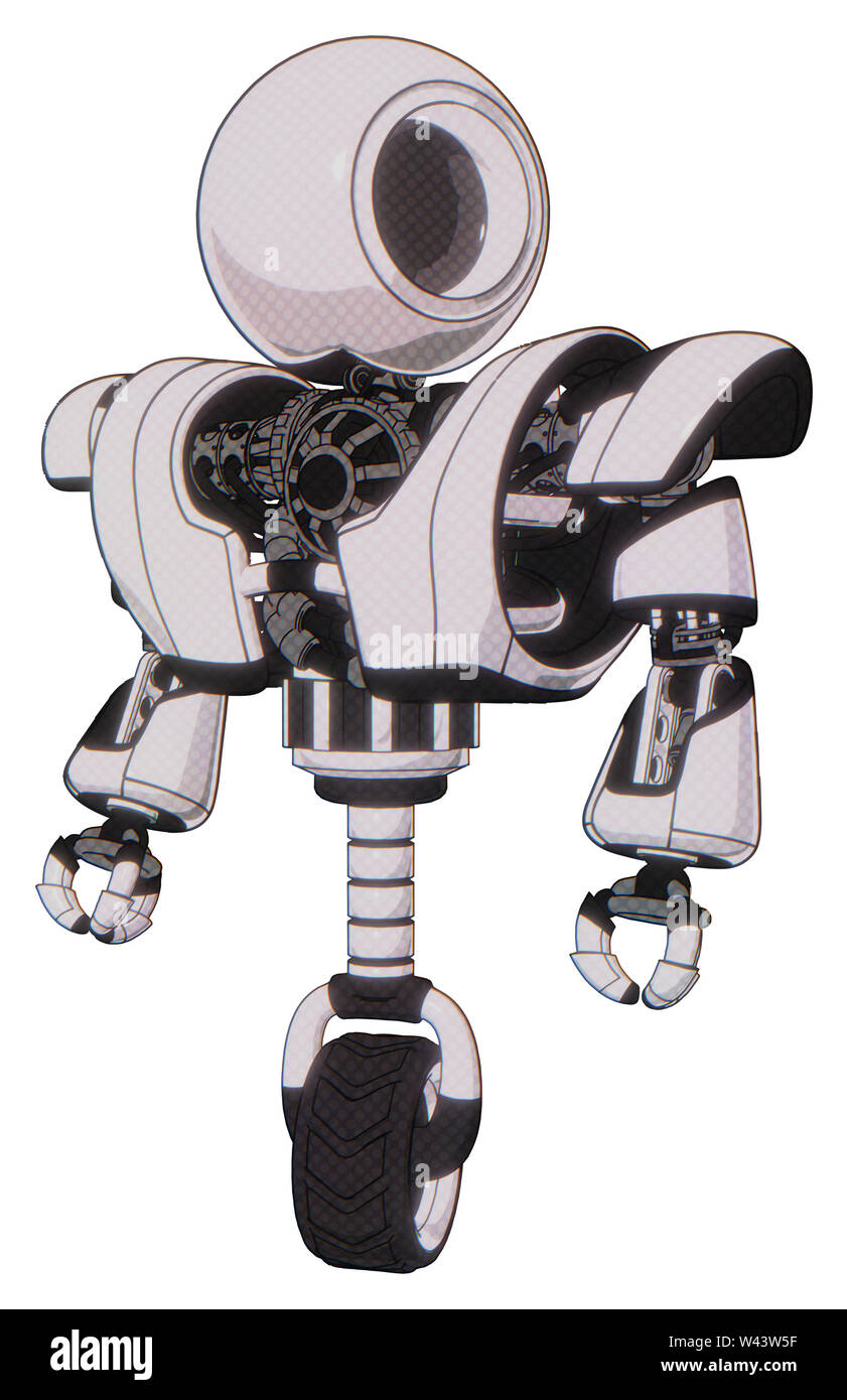 Droid containing elements: round head, heavy upper chest, heavy mech ...