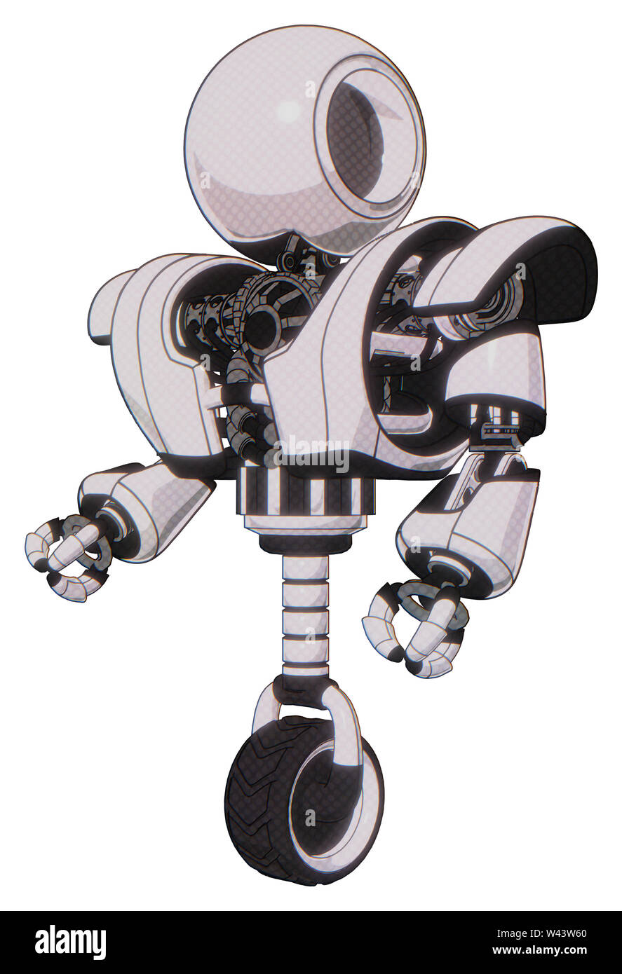 Droid containing elements: round head, heavy upper chest, heavy mech ...