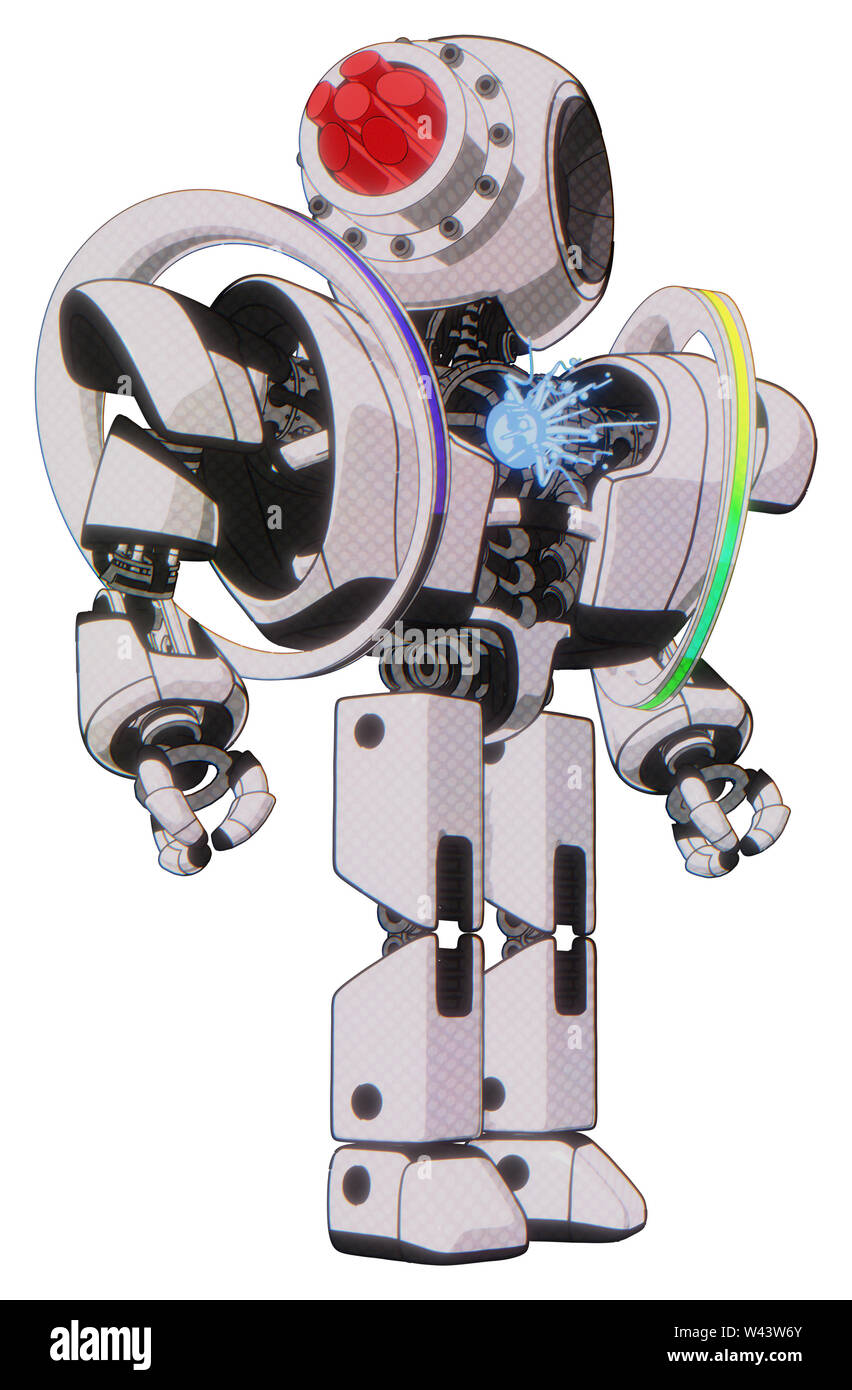 Robot containing elements: round head, red laser crystal array, heavy ...