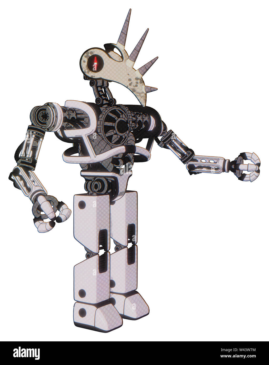 Mech containing elements: bird skull head, red line eyes, heavy upper ...