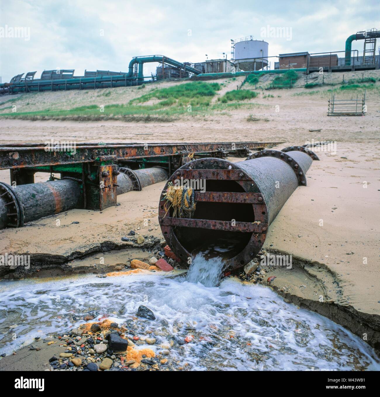Wastewater being discharged into the sea from chemical works, UK Stock ...