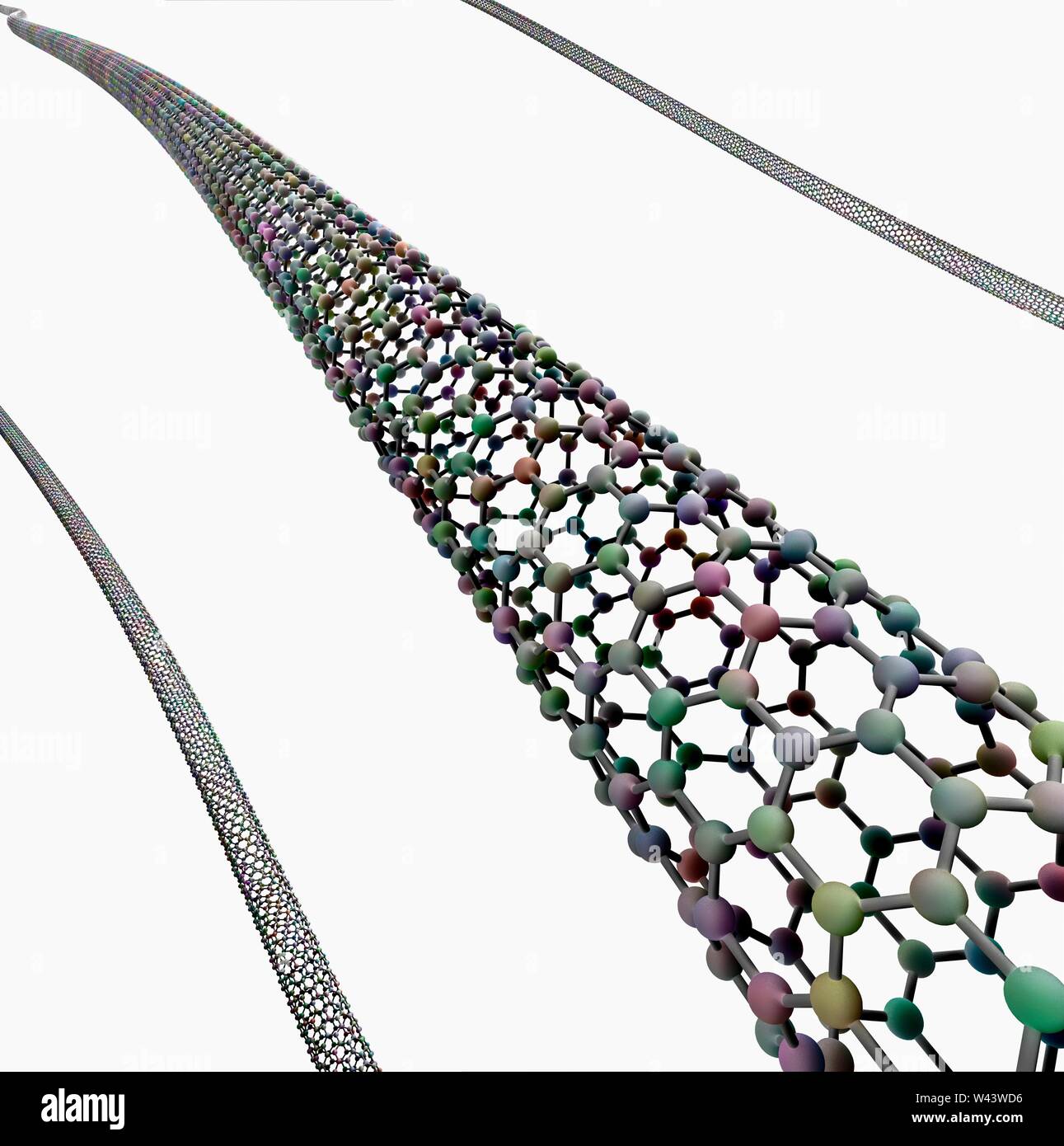 Model of carbon nanotube. Computer generated image Stock Photo - Alamy