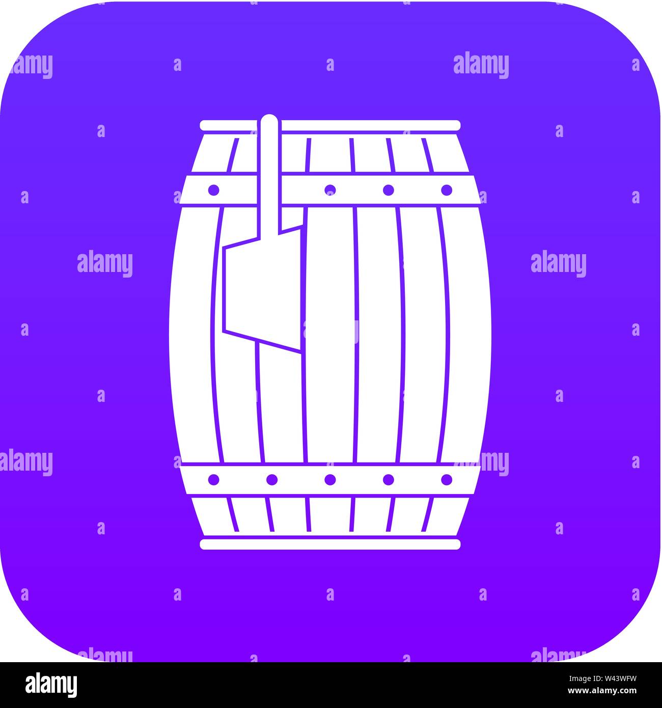 Wooden barrel with ladle icon digital purple Stock Vector Image & Art ...
