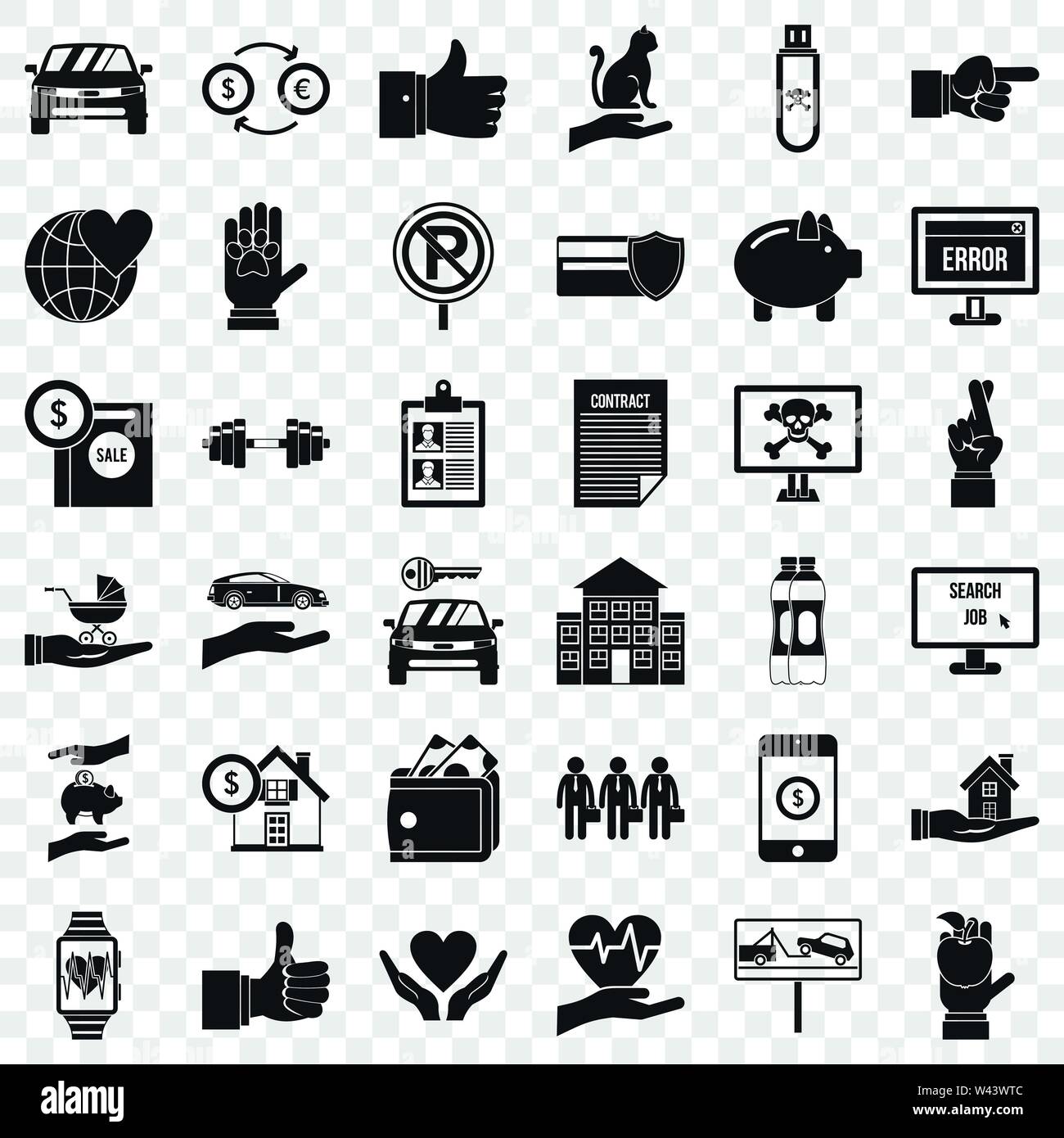 Protection icons set, simple style Stock Vector Image & Art - Alamy