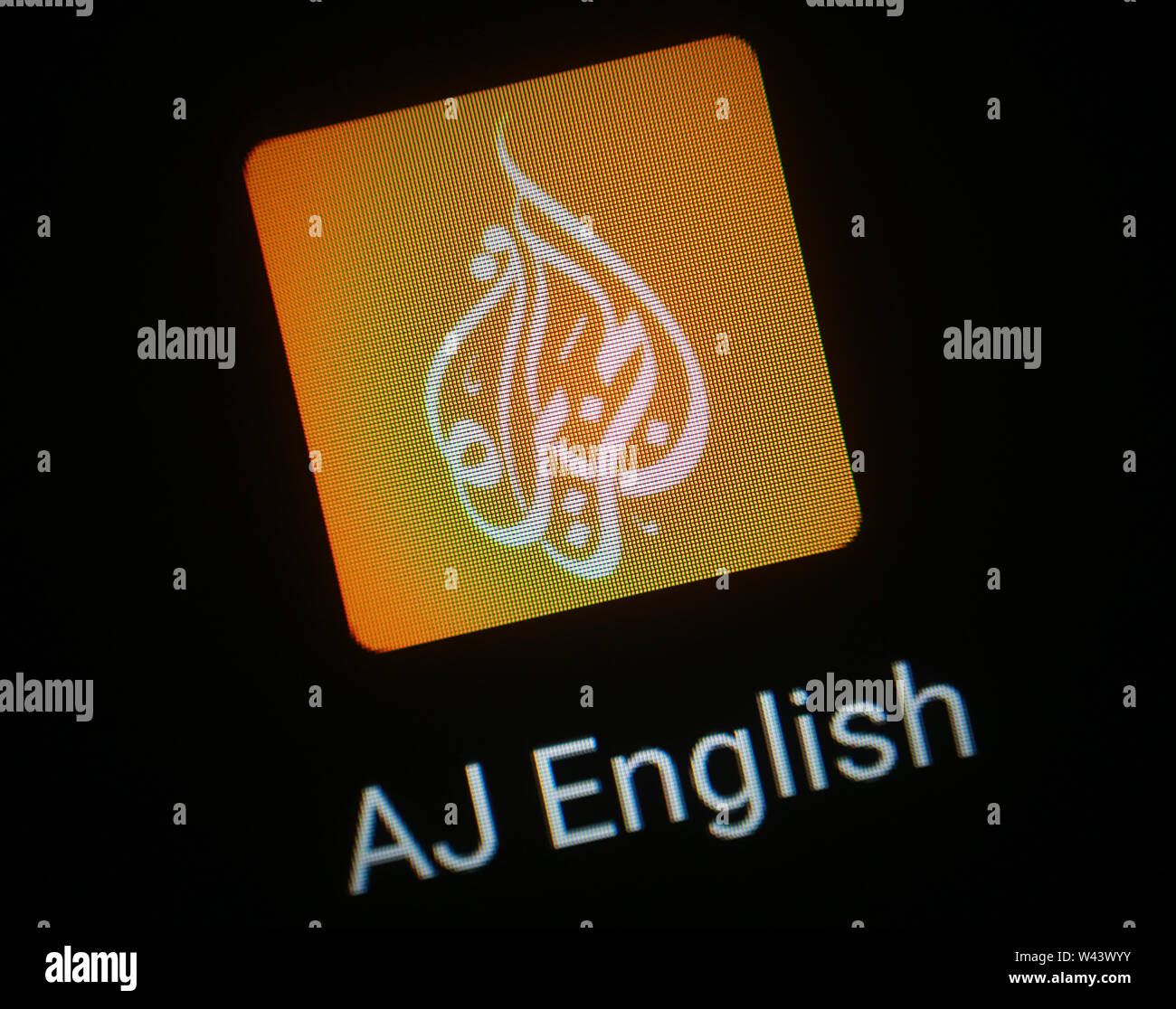 Al Jazeera English application icon on computer display Stock Photo - Alamy