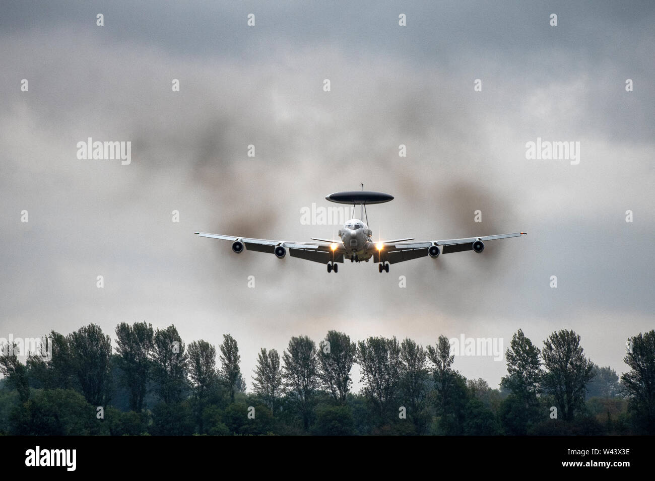 NATO E-3A Sentry AWACS modified Boeing 707 coming into land at RAF ...