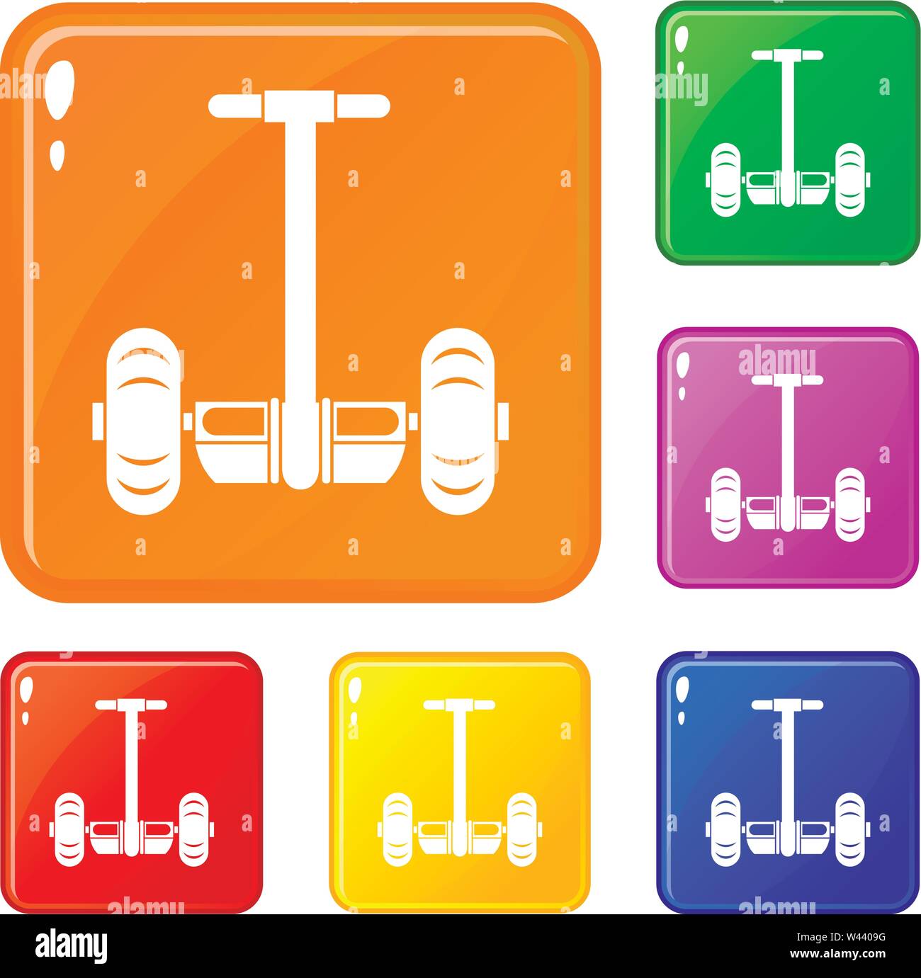 Two wheeled battery powered vehicle icons set vector color Stock Vector ...