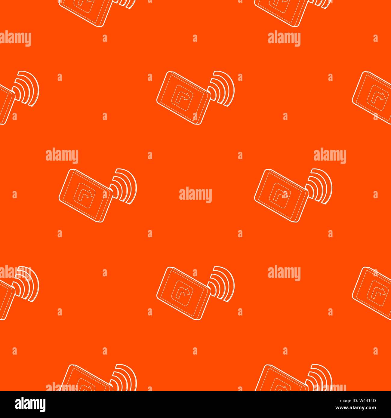 Tablet pc with gps and wifi sign pattern vector orange Stock Vector ...