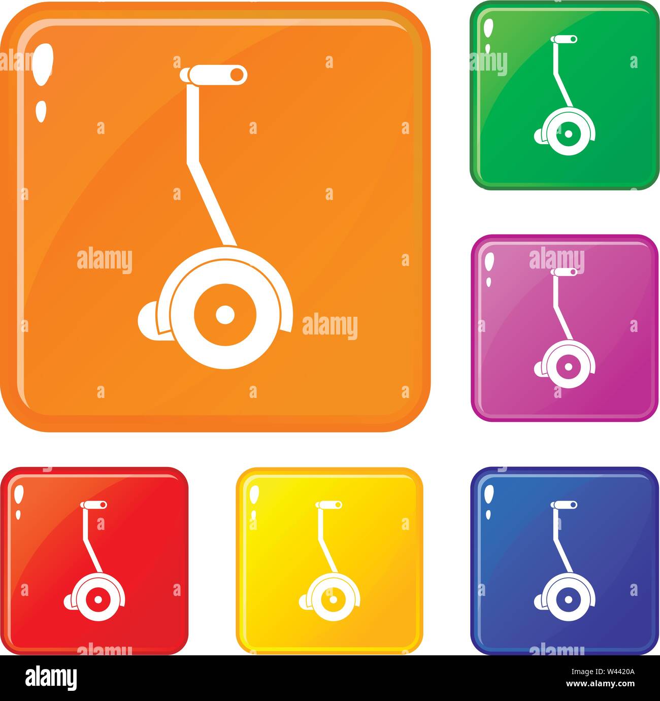 Electrical self balancing scooter icons set vector color Stock Vector ...