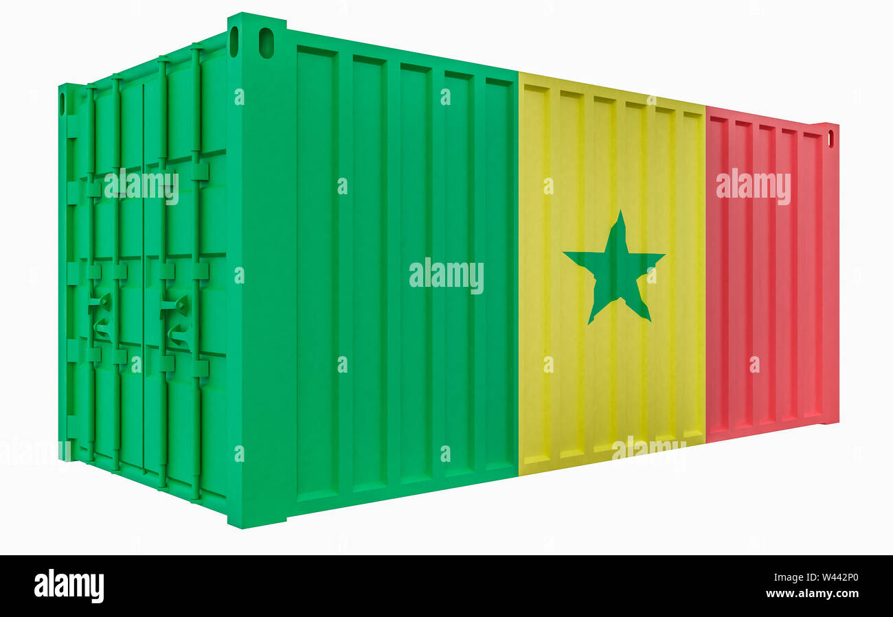 3D Render of Cargo Container with Senegal Flag Stock Photo - Alamy