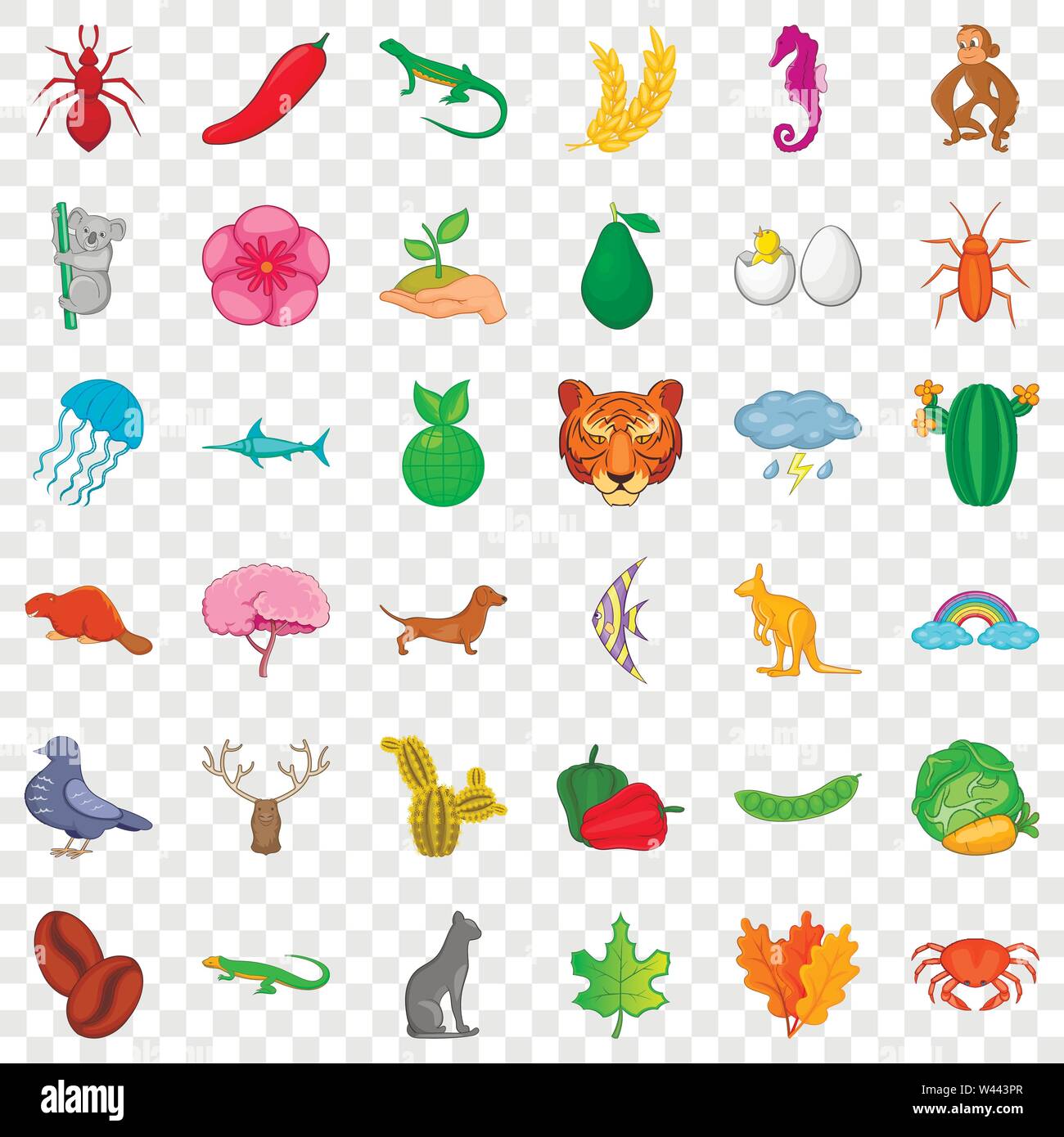 Panda icons set, cartoon style Stock Vector Image & Art - Alamy