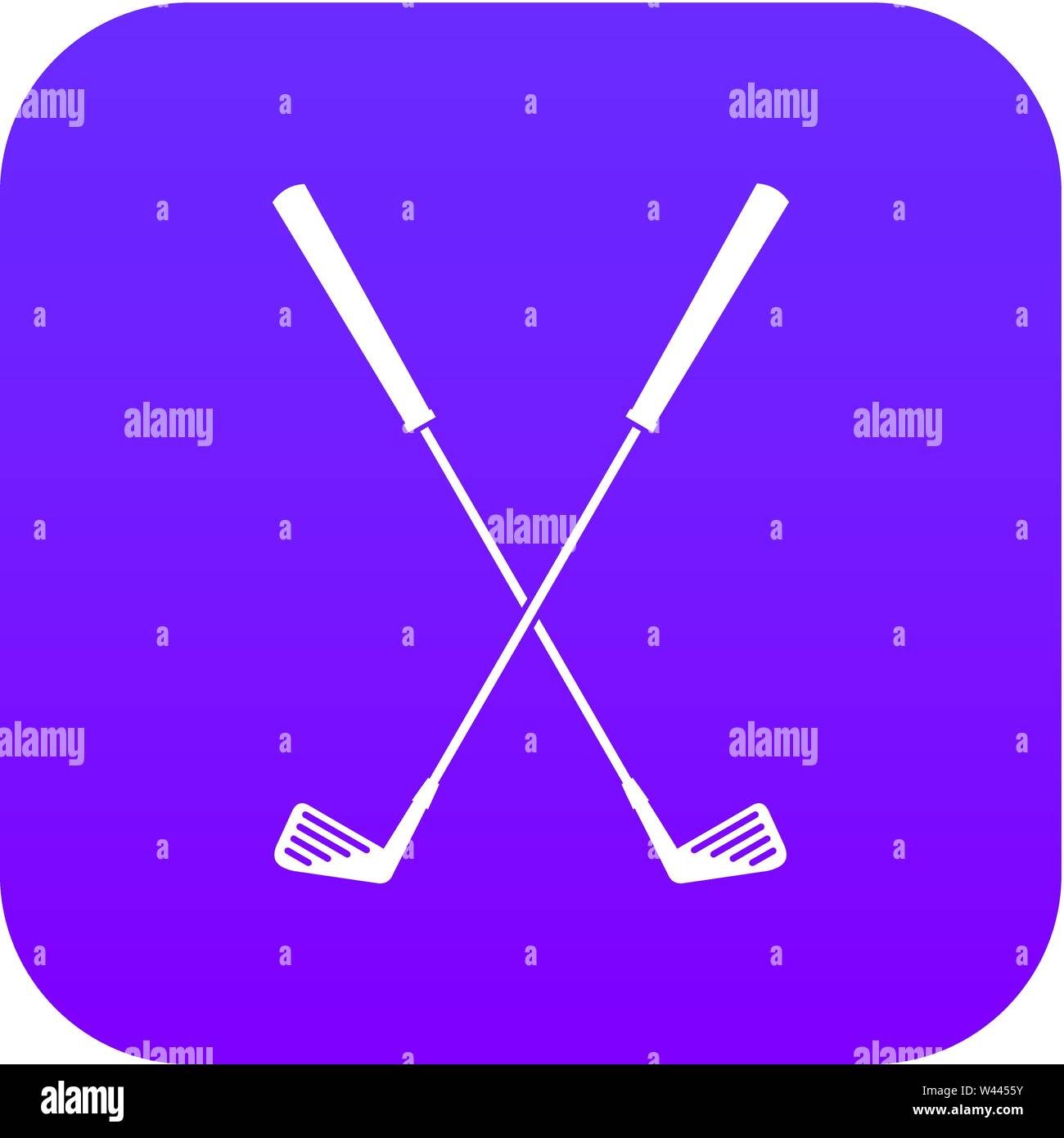 Two golf clubs icon digital purple Stock Vector Image & Art - Alamy
