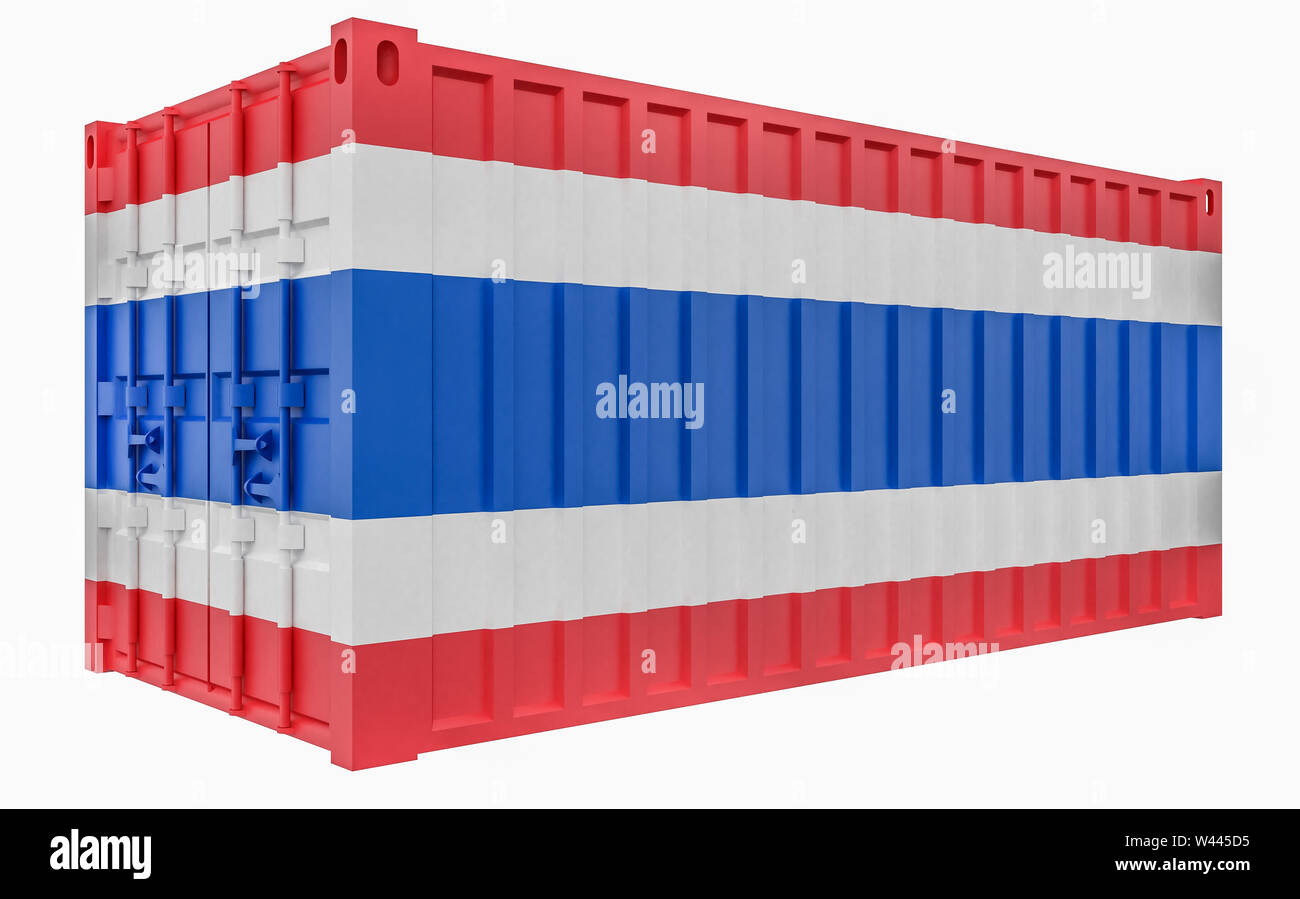 3D Render of Cargo Container with Thailand Flag Stock Photo - Alamy