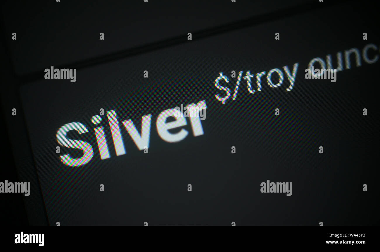Silver value sign on stock exchange Stock Photo - Alamy
