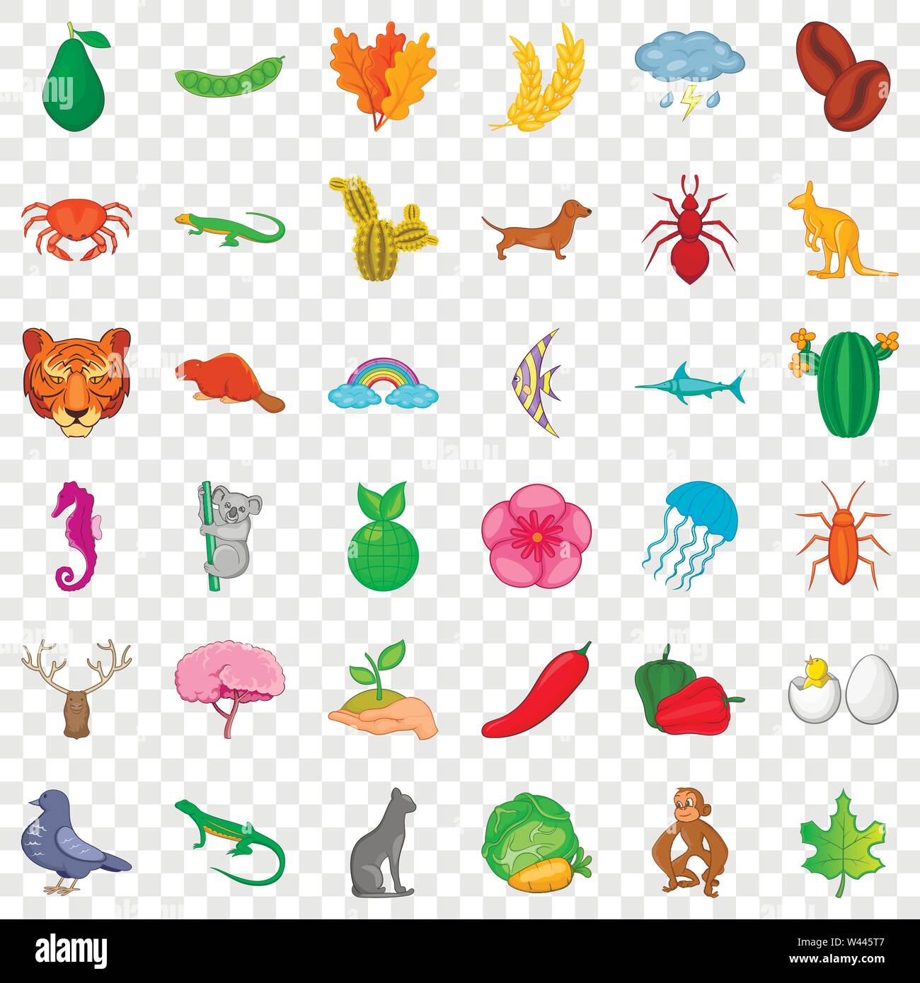 Leaf icons set, cartoon style Stock Vector Image & Art - Alamy