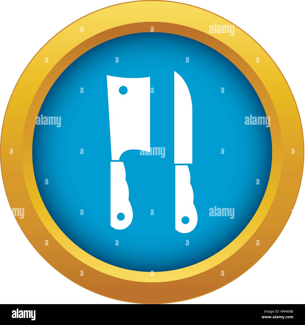 Kitchen knife and meat knife icon blue vector isolated Stock Vector ...