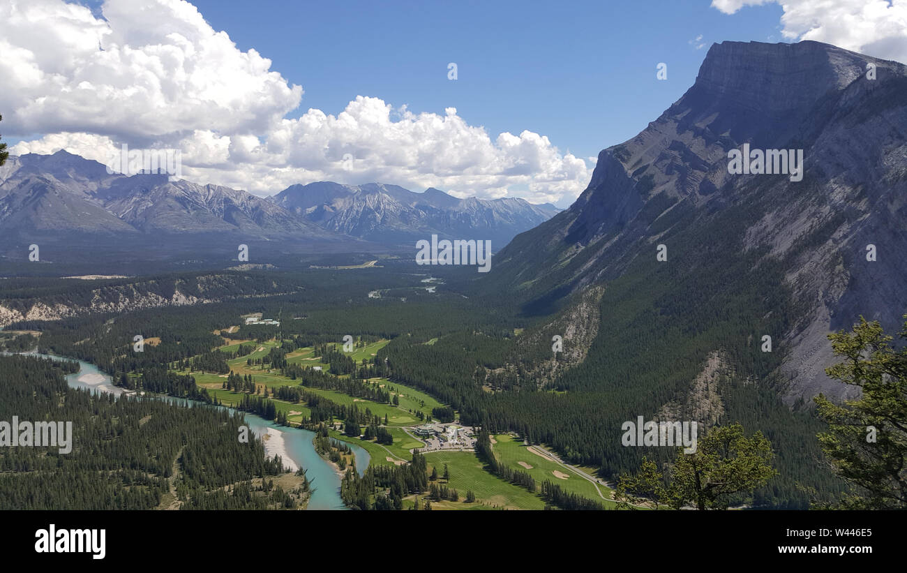 Summer View of Banff's Valley and Golf Course Stock Photo - Alamy