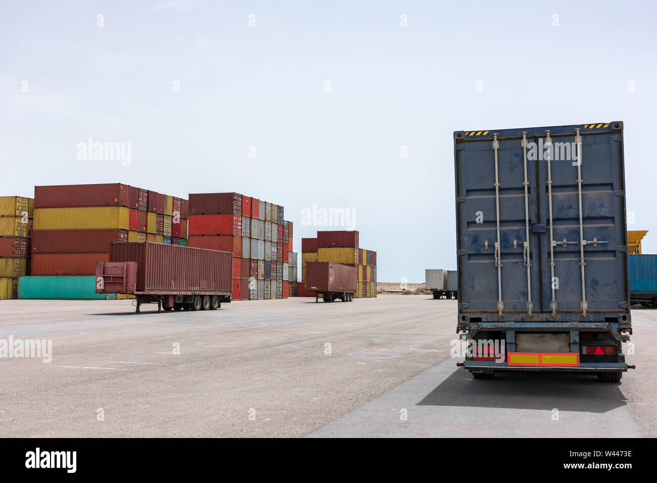 Containers in the port Stock Photo - Alamy