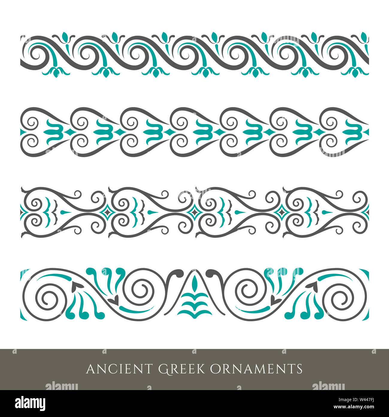 Set of decorative ancient greek seamless ornamental border Stock Photo ...