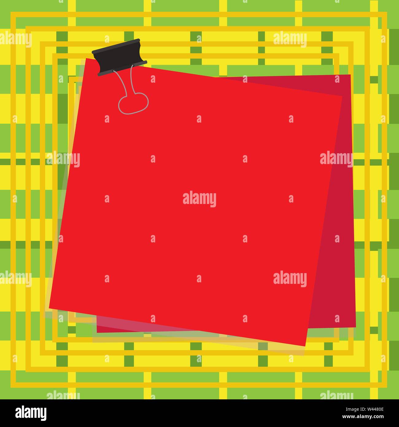 Paper stuck binder clip colorful background reminder memo office supply ...