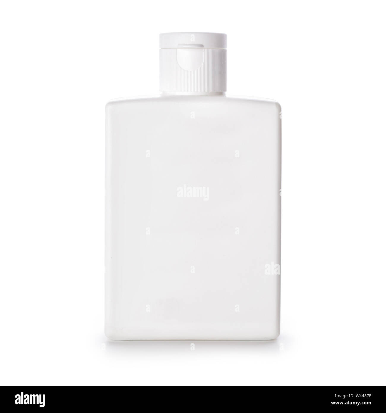 Plastic mockup white rectangular bottle isolated on white background ...