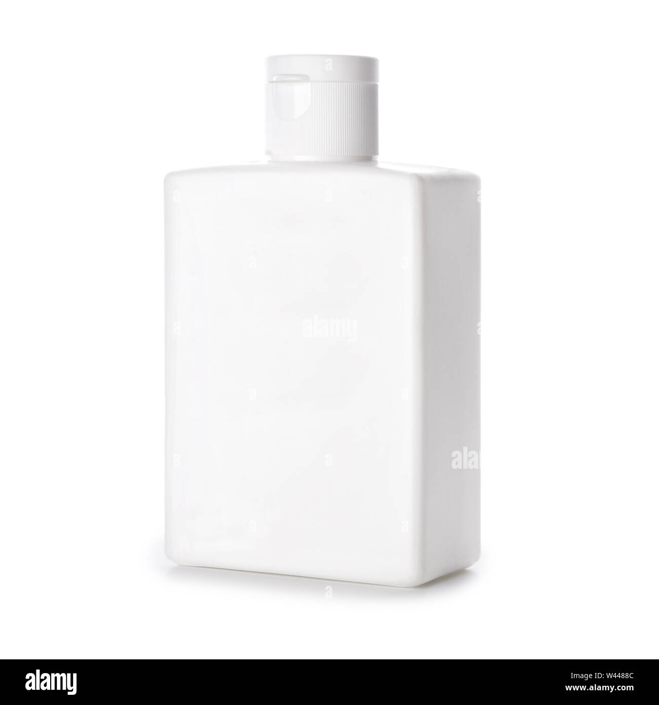 Plastic mockup white rectangular bottle isolated on white background ...