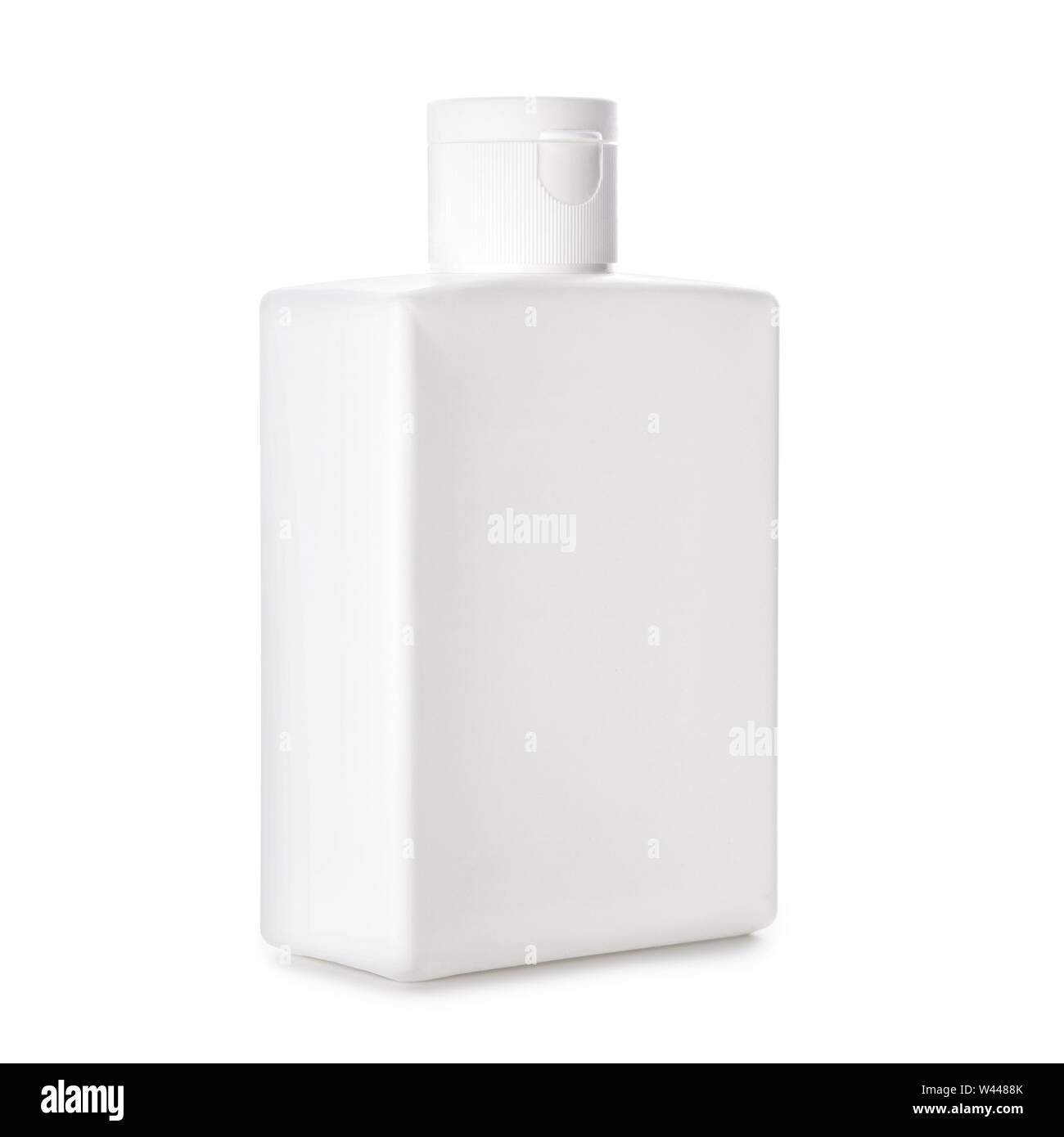 Plastic mockup white rectangular bottle isolated on white background ...