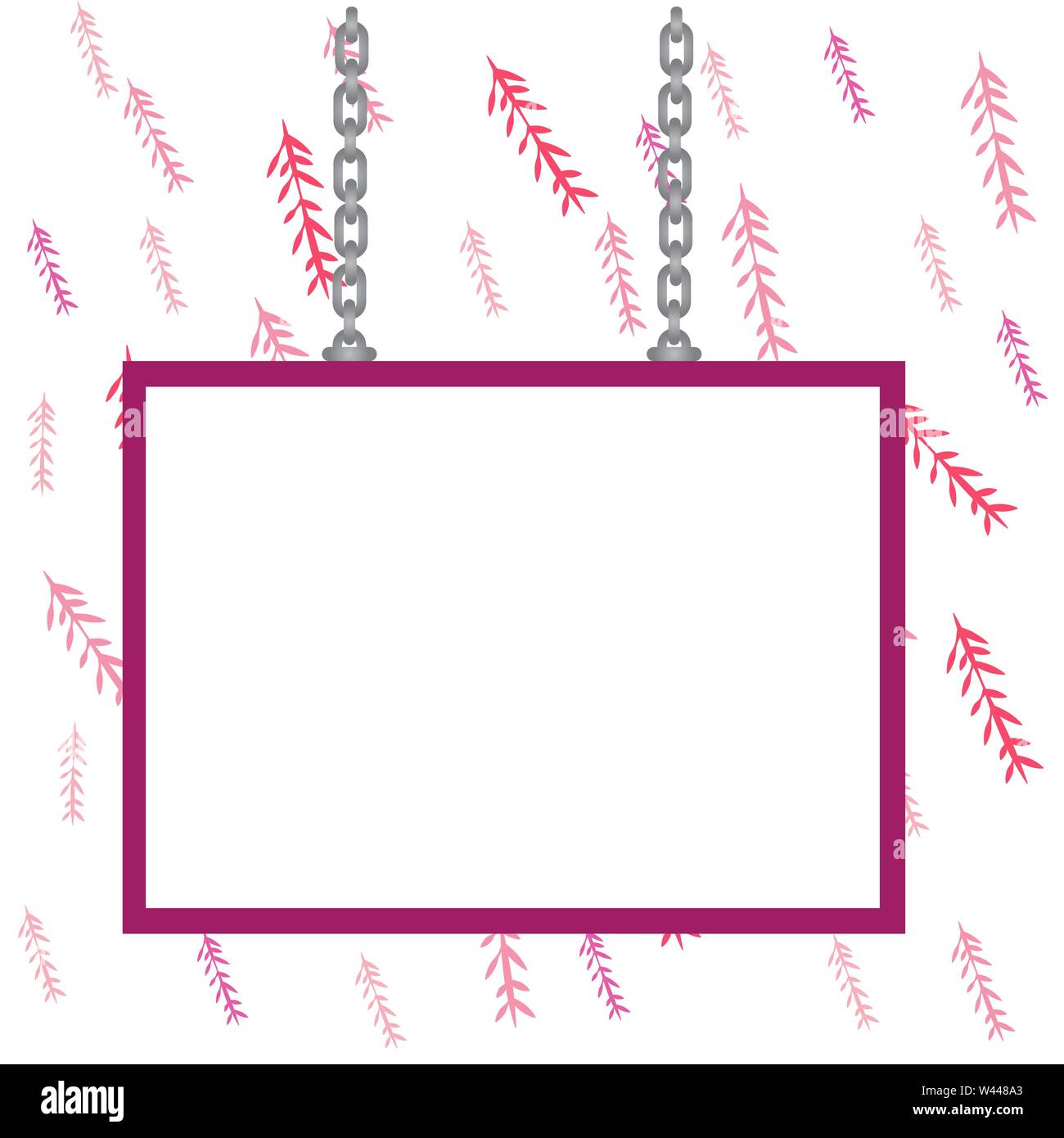 Whiteboard rectangle frame empty space attached surface chain blank ...