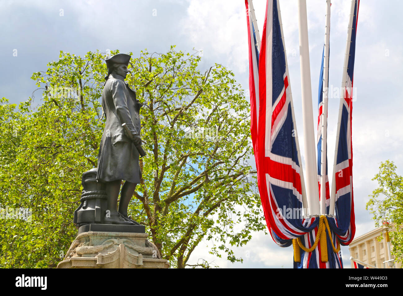 London, Great Britain -May 23, 2016: a bronze statue of captain james ...