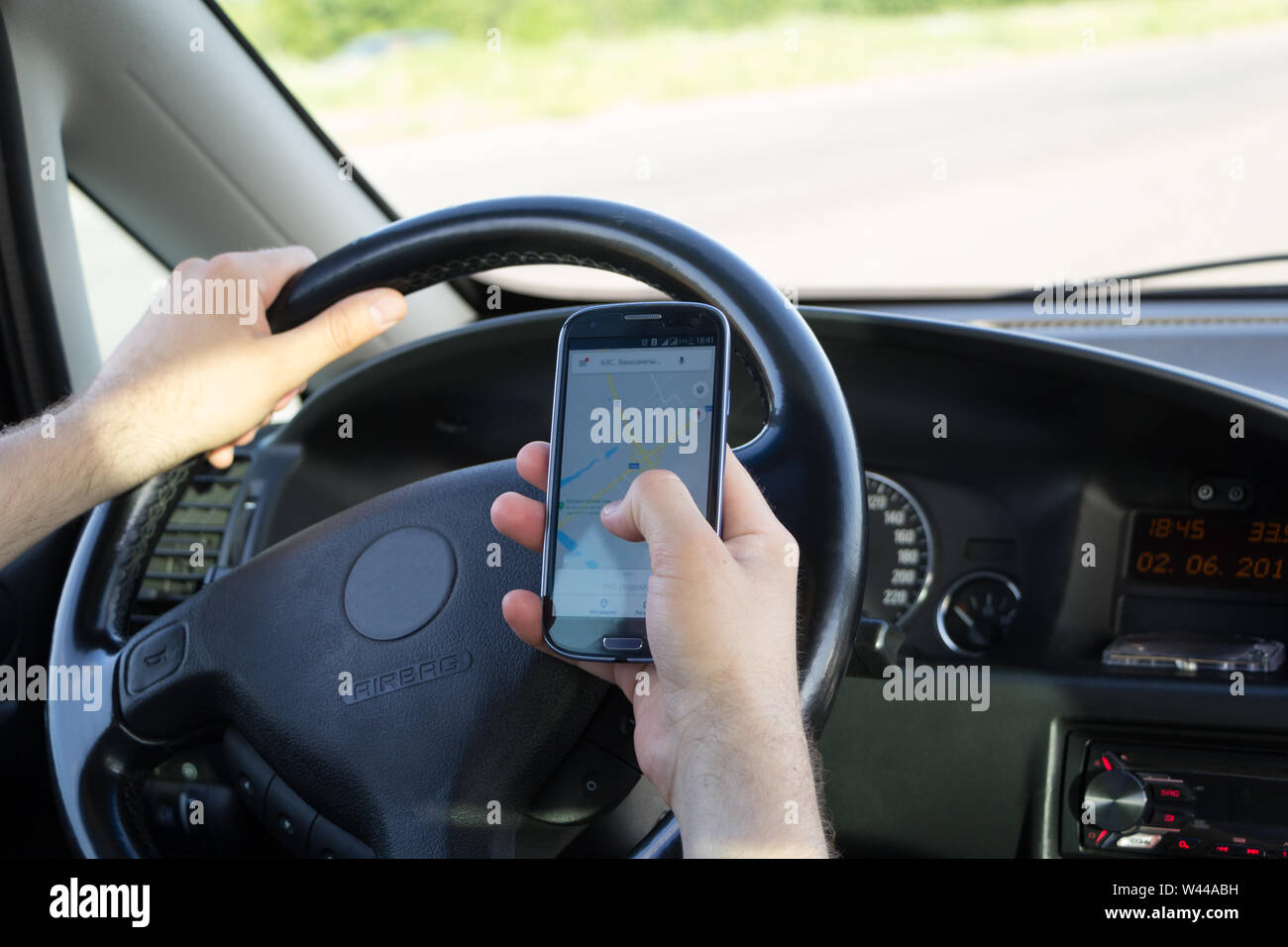 Left Hand On Wheel High Resolution Stock Photography and Images - Alamy