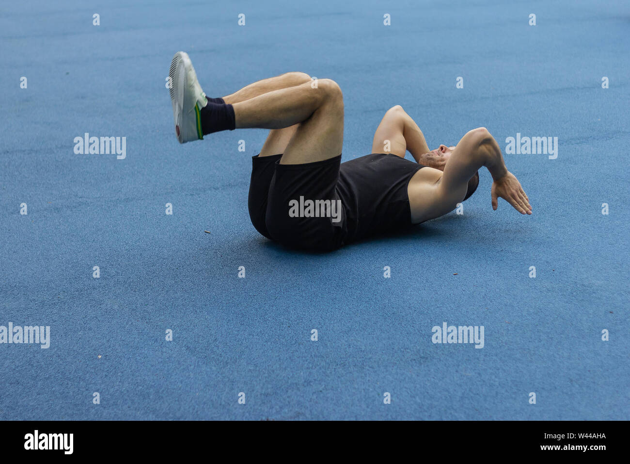 sport athlete strength man exercise gym muscular Stock Photo - Alamy