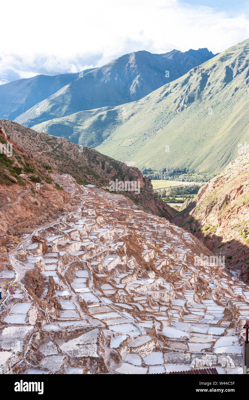 Salt mine terraces in Peru Stock Photo - Alamy