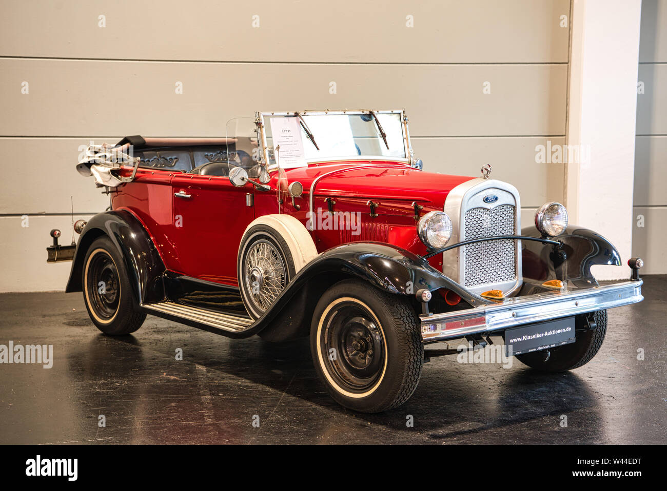 FRIEDRICHSHAFEN - MAY 2019: red FORD MODEL A 1930 cabrio roadster at ...