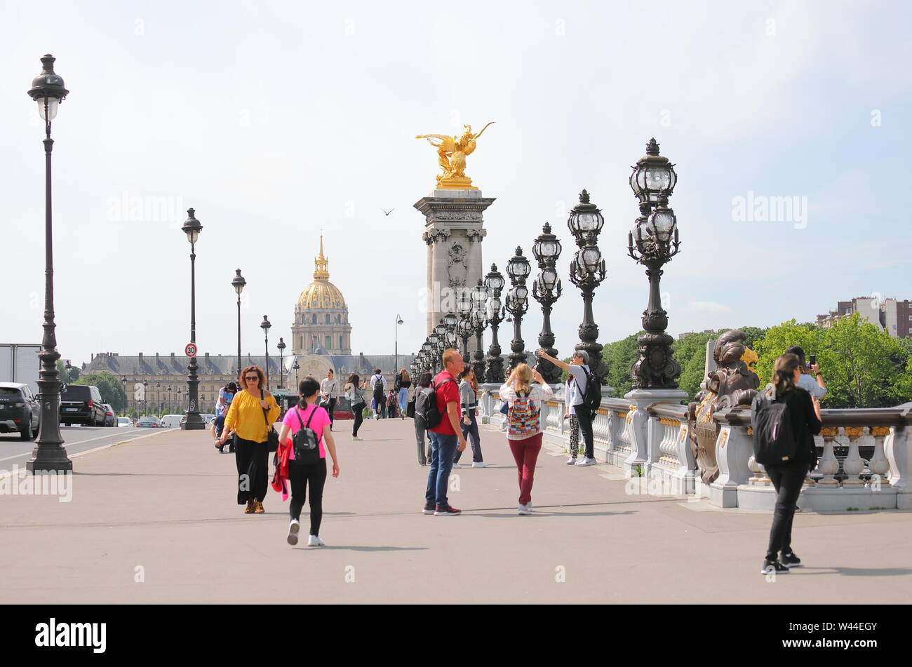 People visit Alexandre III bridge Paris France Stock Photo - Alamy