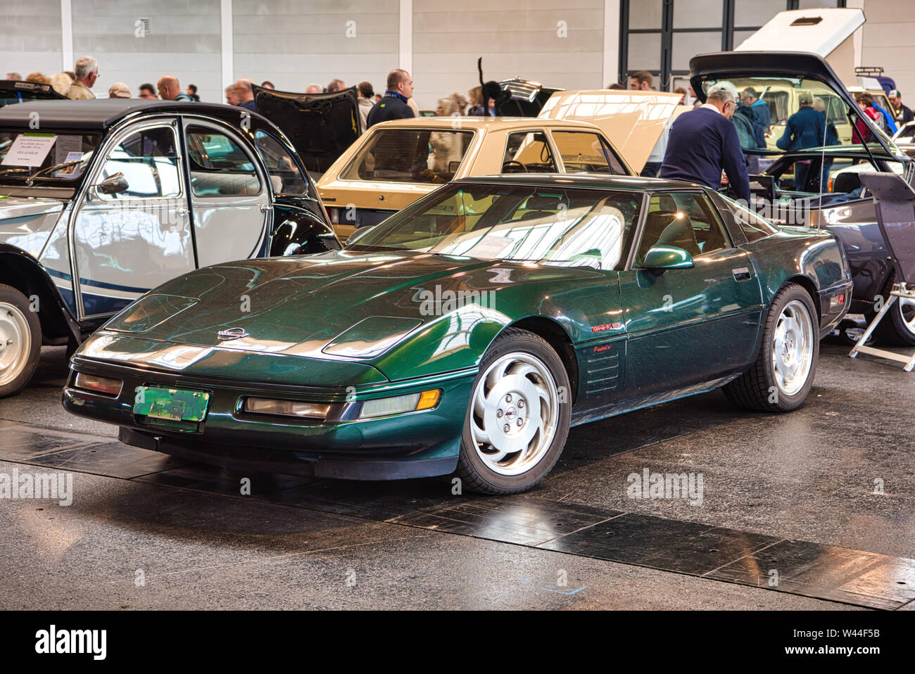 FRIEDRICHSHAFEN - MAY 2019: dark green CHEVROLET CORVETTE C4 1995 coupe ...