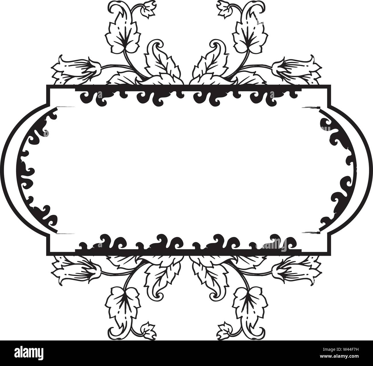 Ornate flowers, design unique frame, template of cards. Vector ...