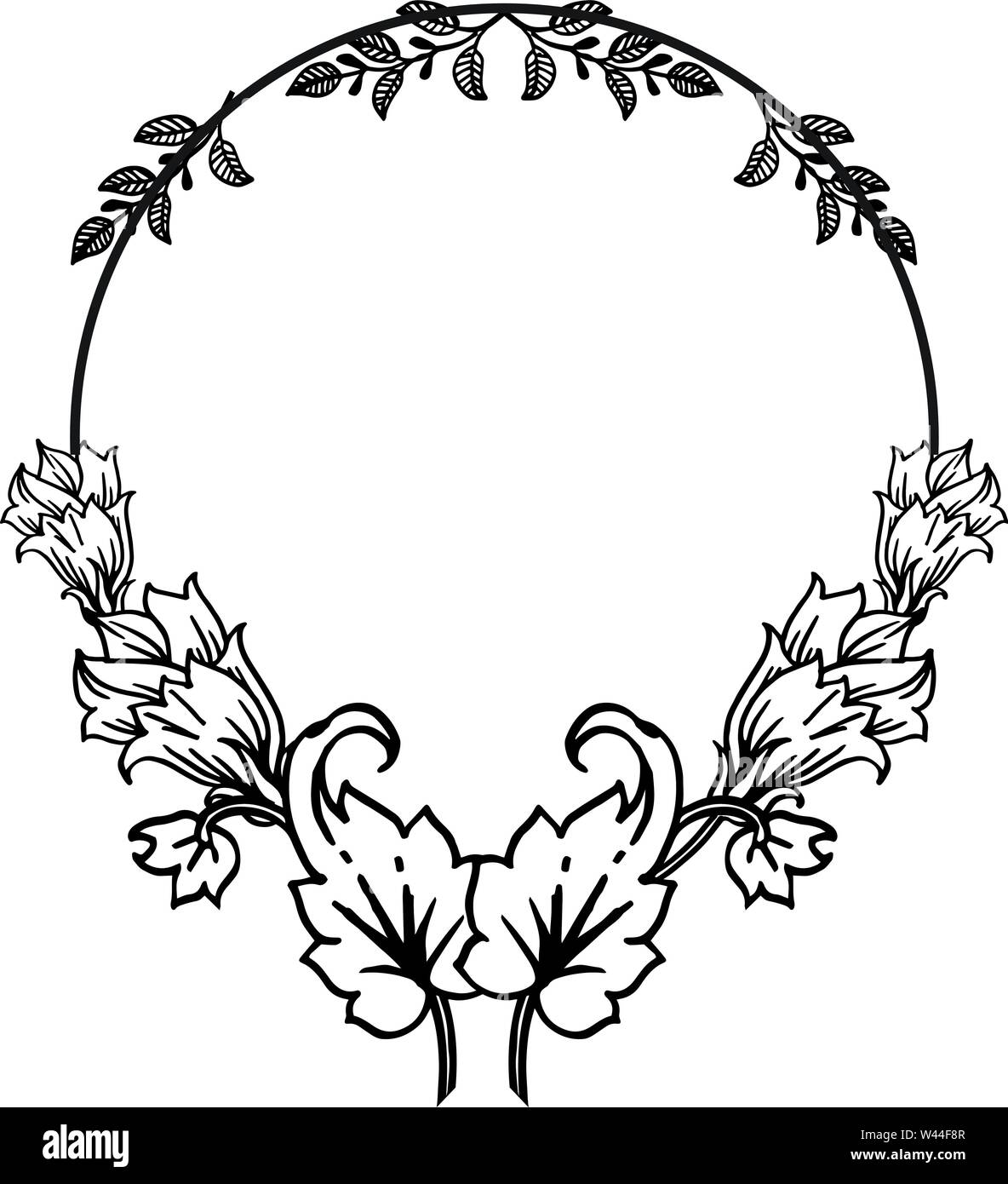 Ornate flowers, design unique frame, template of cards. Vector ...