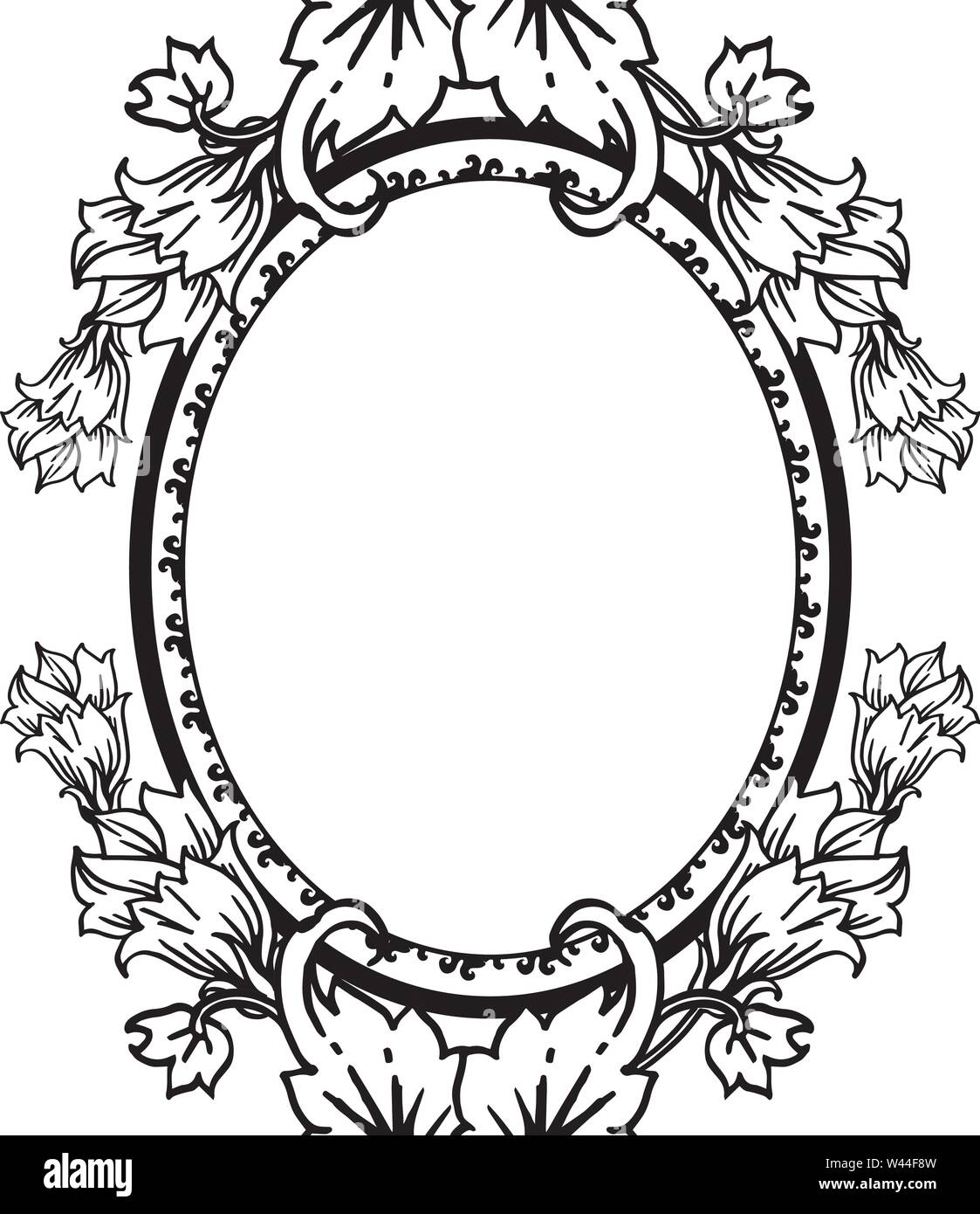 Ornate flowers, design unique frame, template of cards. Vector ...