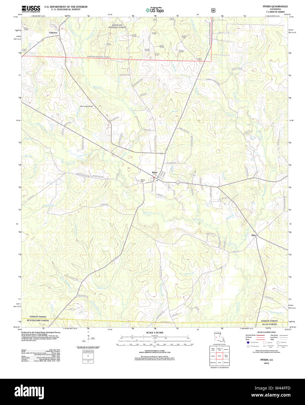 Map of pitkin louisiana hi-res stock photography and images - Alamy