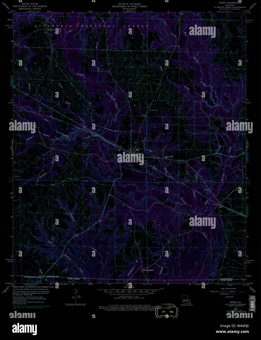 Map of pitkin louisiana hi-res stock photography and images - Alamy