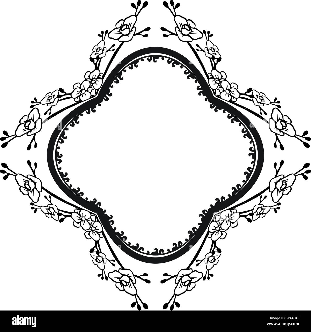 Various shape of cards, vintage style flower frame. Vector illustration ...