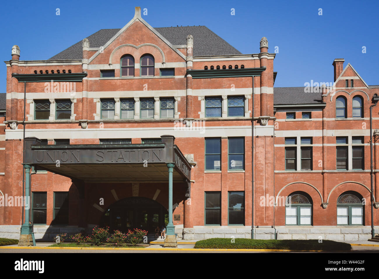 The Union Station building, with Romanesque Revival elements, built in ...