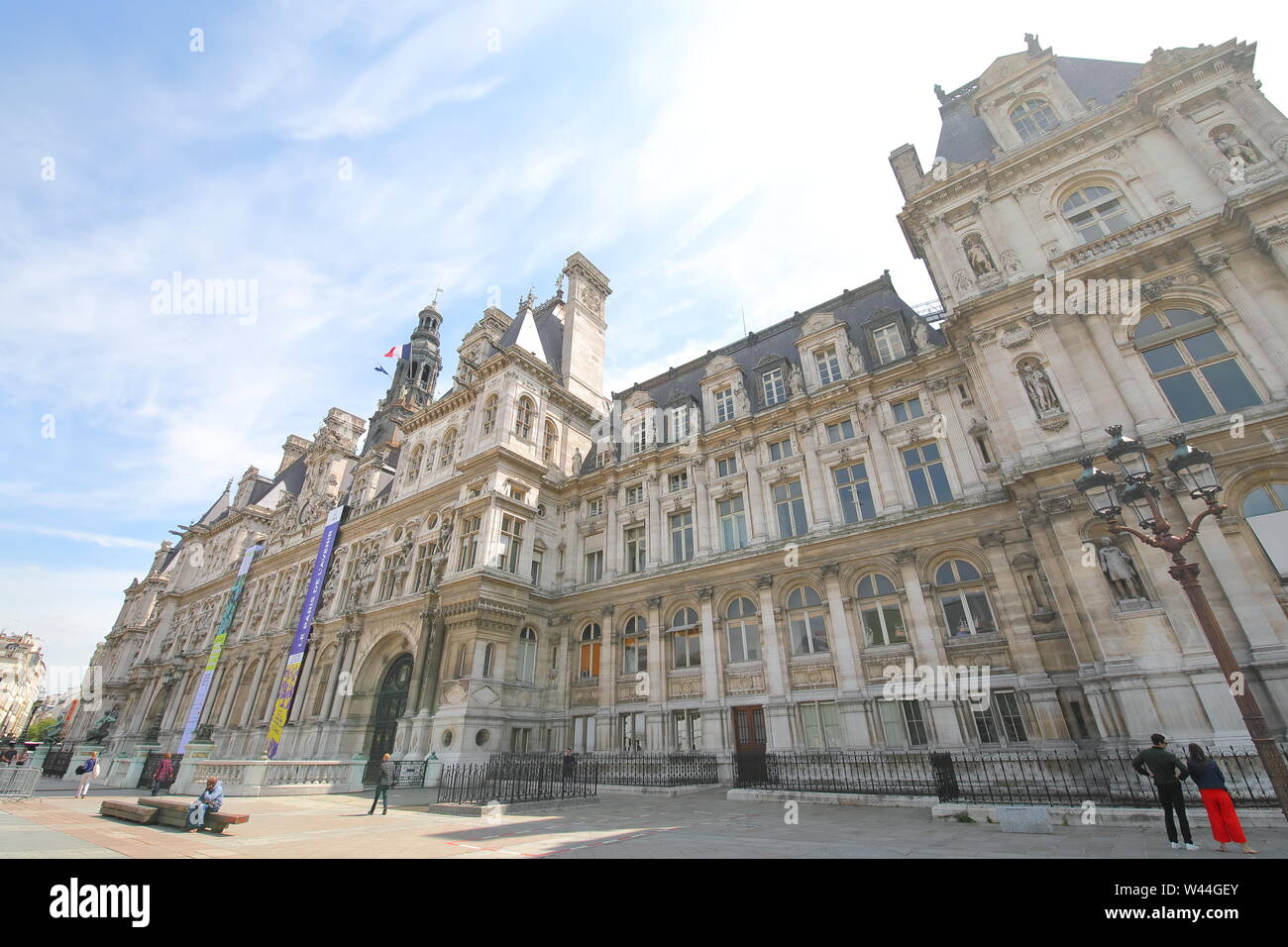 City hall historical building Paris France Stock Photo - Alamy
