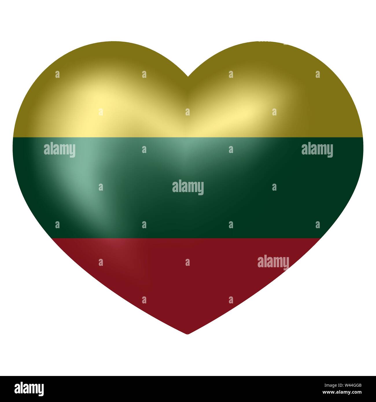 flag of Lithuania in heart shape. vector illustrator Stock Vector Image ...