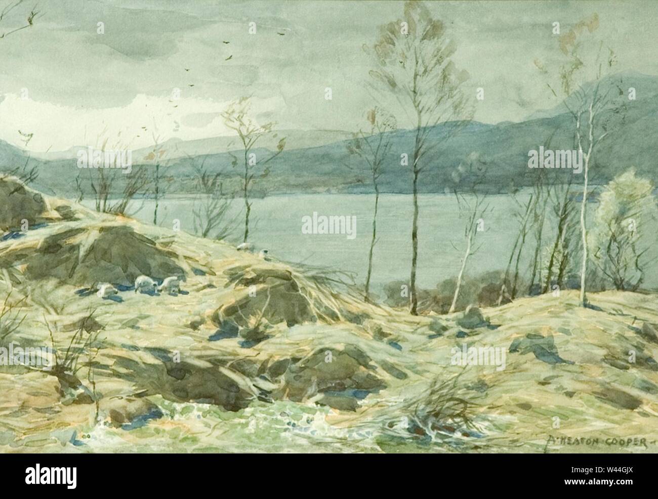 'An April Morn, Windermere' by Alfred Heaton Cooper, watercolor Stock ...